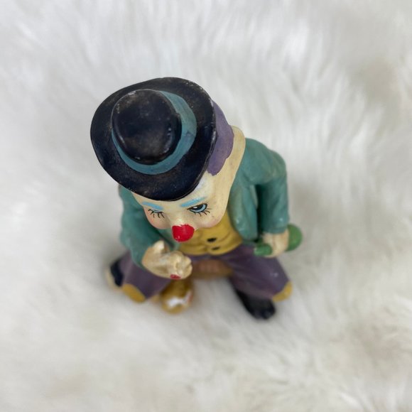 Vintage | Accents | Vintage Porcelain Hobo Clown On Barrel With Dog ...